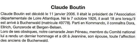 306 CLAUDE BOUTIN 306 | Association Française Buchenwald Dora et kommandos
