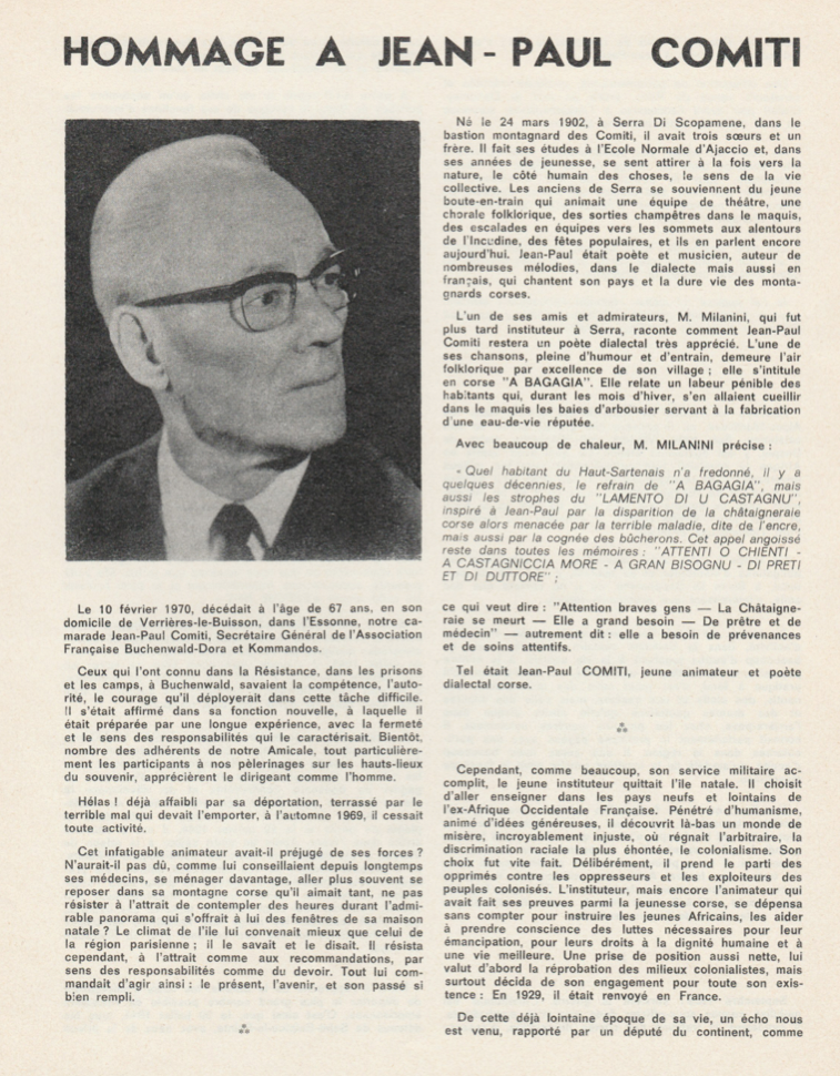 COMITI Jean-Paul KLB 69253 | Association Française Buchenwald Dora et ...