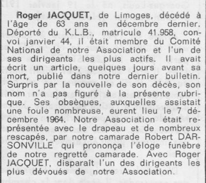 JACQUET Roger KLB 41958 | Association Française Buchenwald Dora et ...